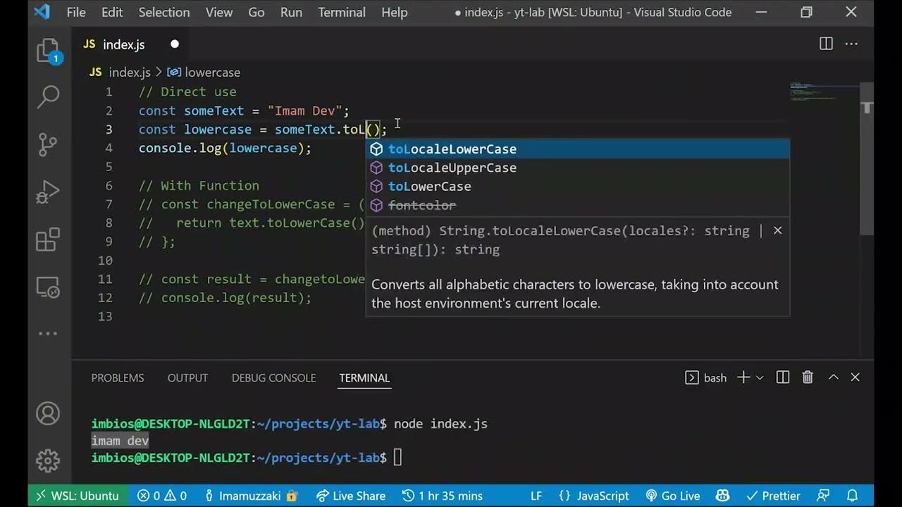 Touppercase And Tolowercase Javascript Youtube