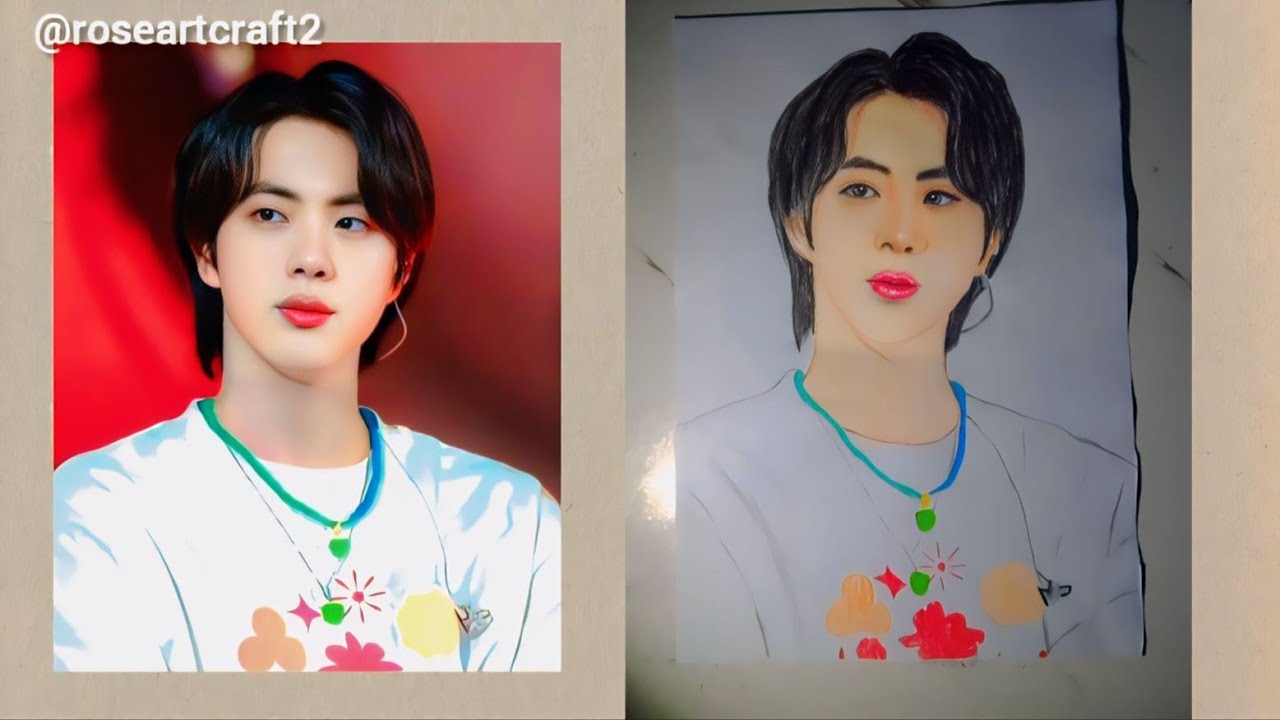 { How to draw Kim Seok-Jin drawing } Step by step easy tutorial ( from ...