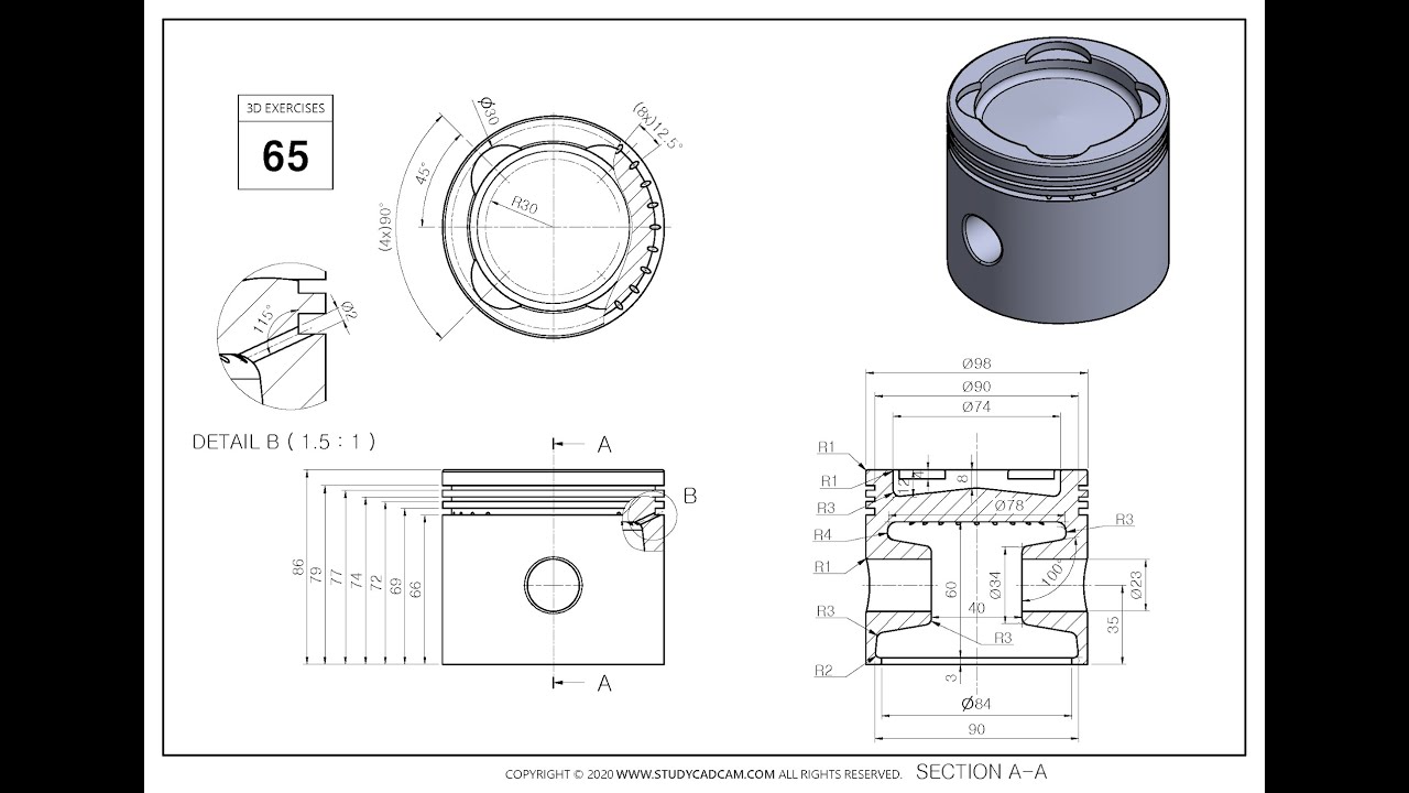SolidWorks Exercises 65 | Упражнения SolidWorks 65 | SolidWorks ...