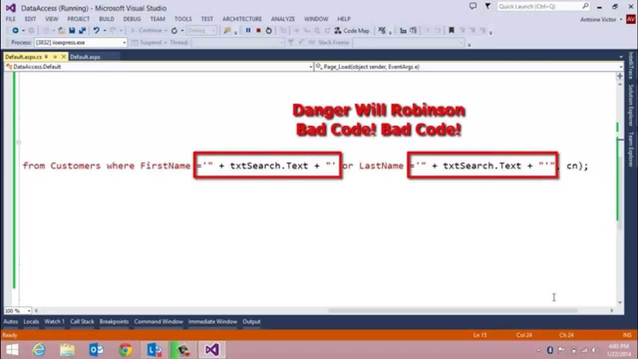 Cross Site Scripting Attack (SQL Injection) C# SQL - Video - YouTube