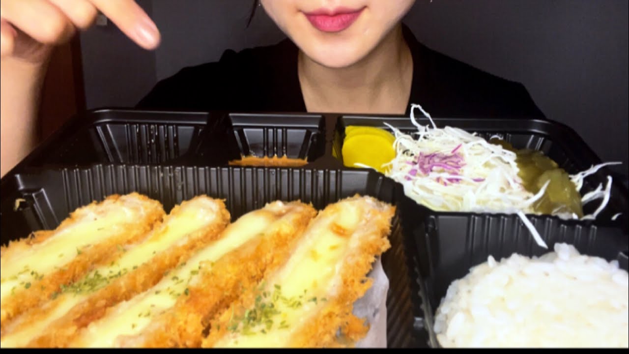 ASMR Cheese pork cutlet 치즈돈가스 먹방 Eating Sounds/ Food Mukbang - YouTube