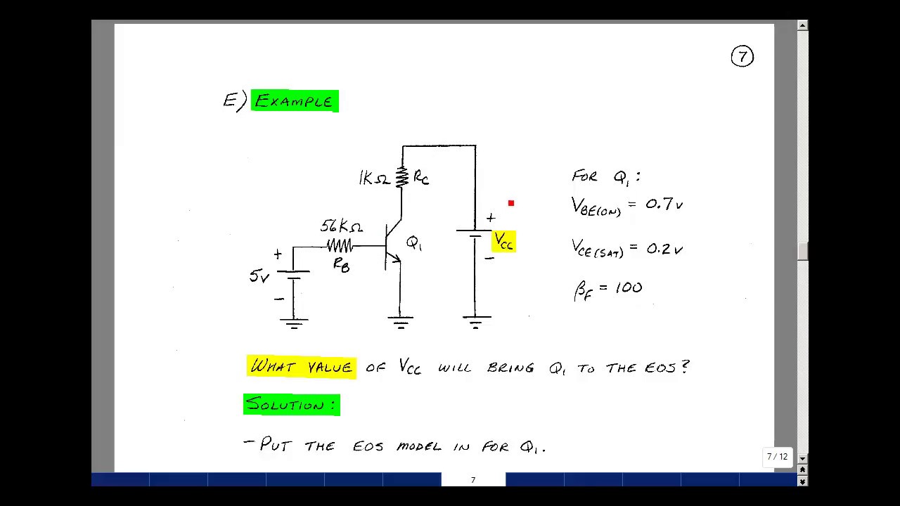 ECE345msu: Chapter 10 - Examples of NPN Transistor Circuits - YouTube