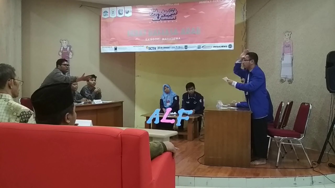 Debat Bahasa Arab BSA UIN jakarta Vs Ar rayah B di ALF (Al Arabiyah Lil ...