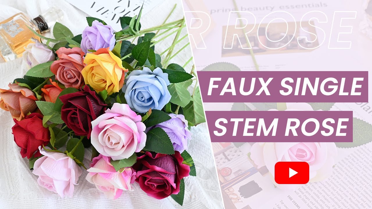 Mini velvet single rose flower - YouTube