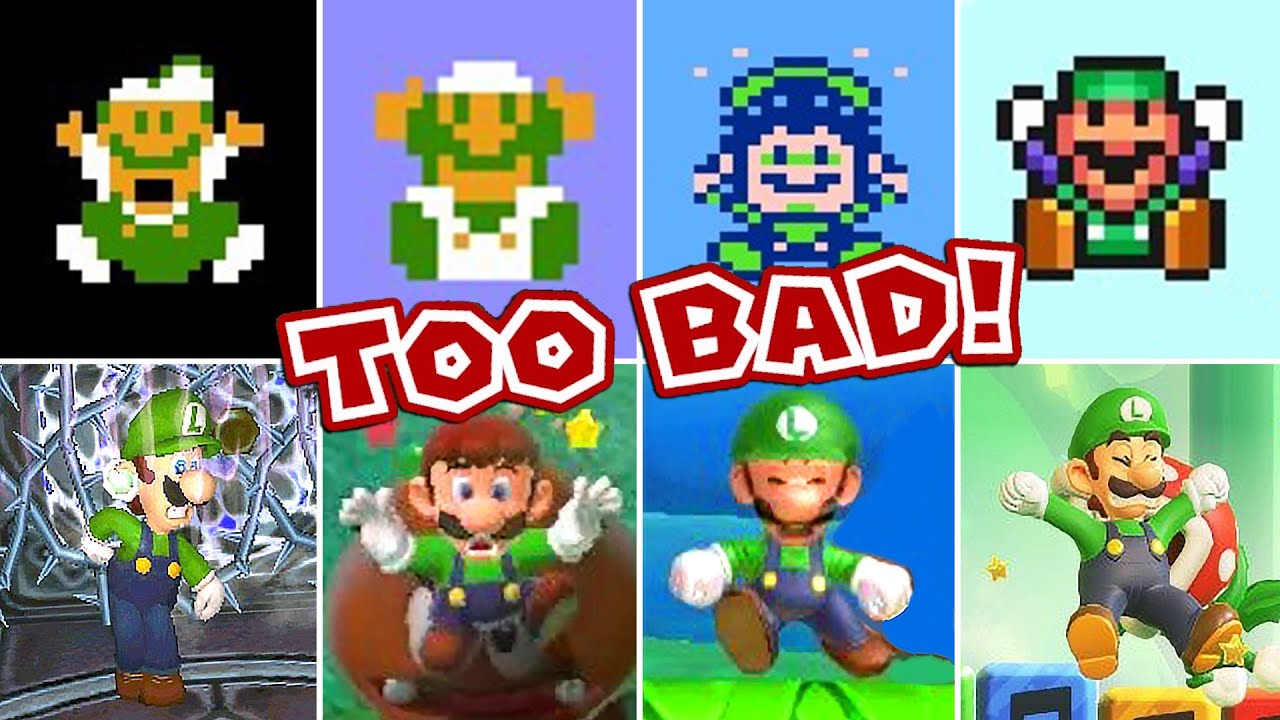 Evolution Of Luigi Death Animations & Game-Over Screens (1983 - 2023 ...