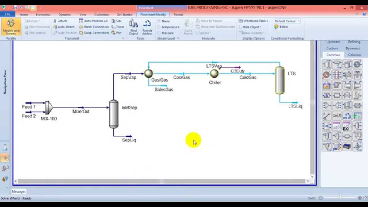 HYSYS tutorial Gas processing 1-3 - YouTube