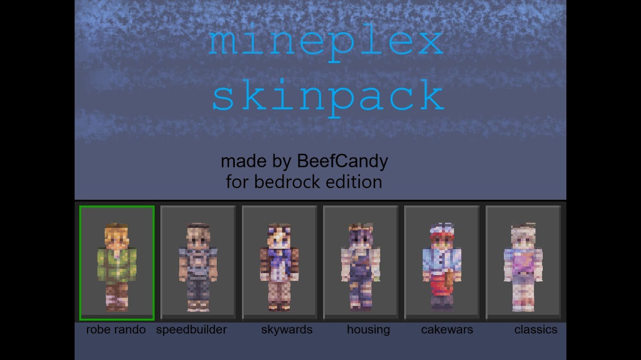 mineplex skin pack - by BeefCandy - YouTube