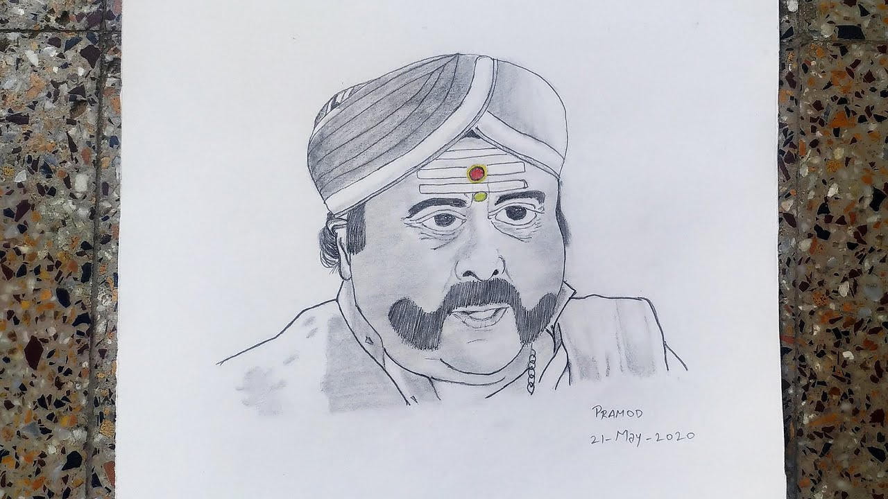 How to draw portrait || Ambareesh sketch. - YouTube