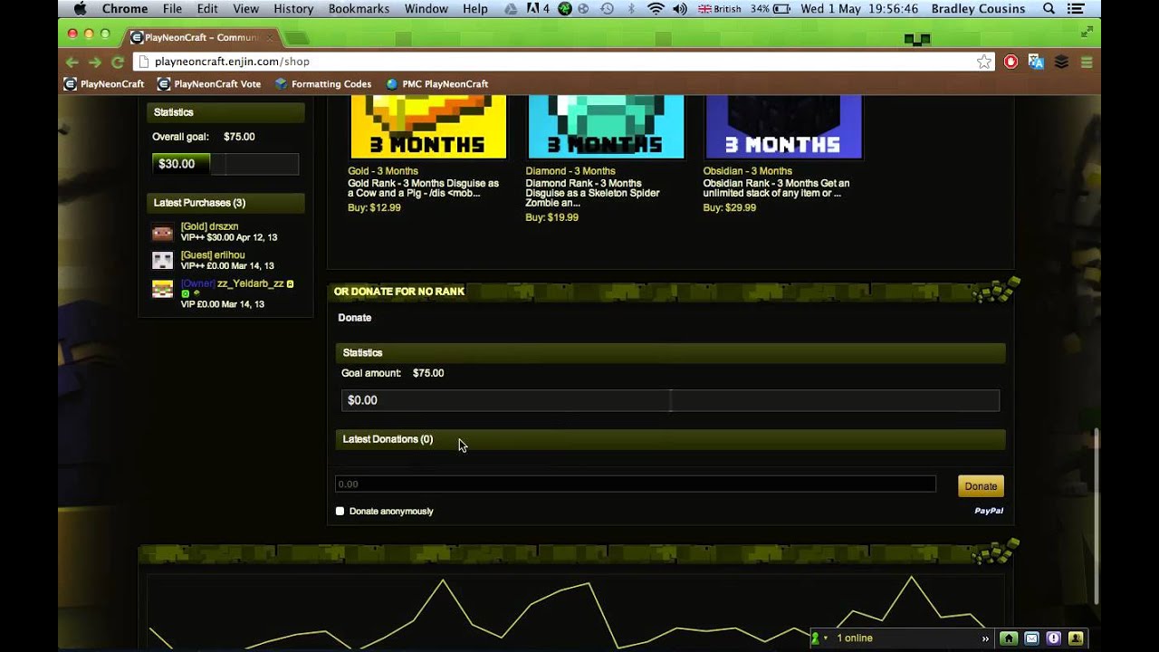 How to donate to the server with a Debit/Credit card - YouTube