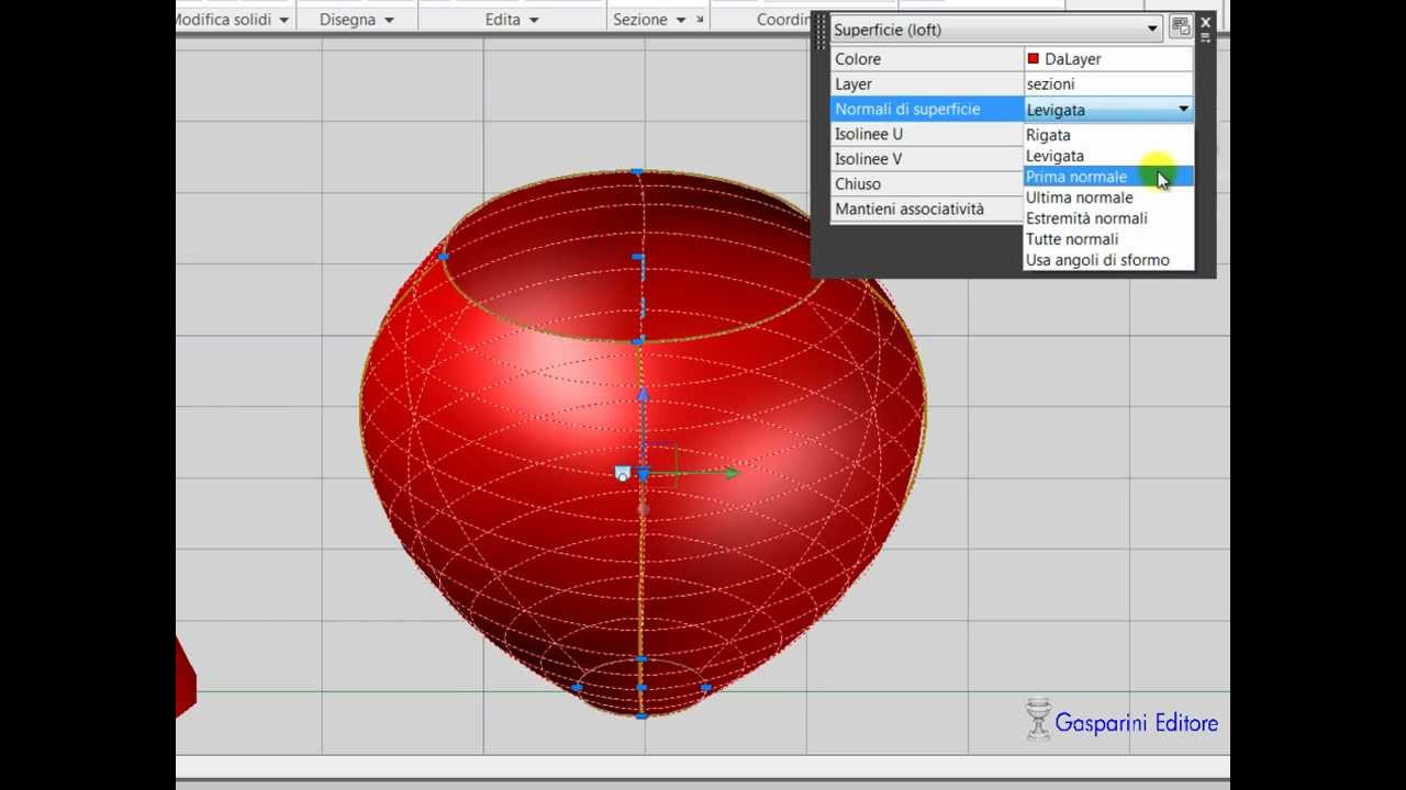 Corso di AutoCAD 3D: loft su curve guida - YouTube