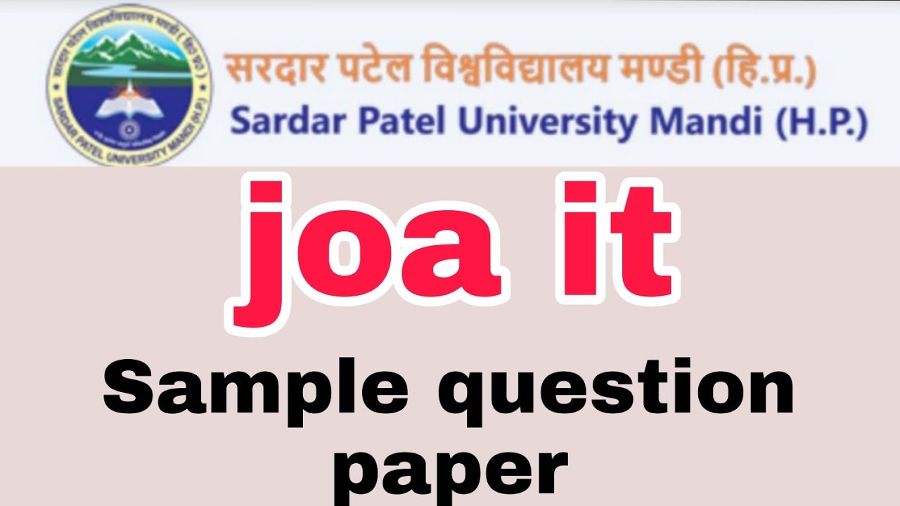 SPU JOA IT SAMPLE PAPER|joa it sample paper|hpssc joa it|#joait|joa it ...