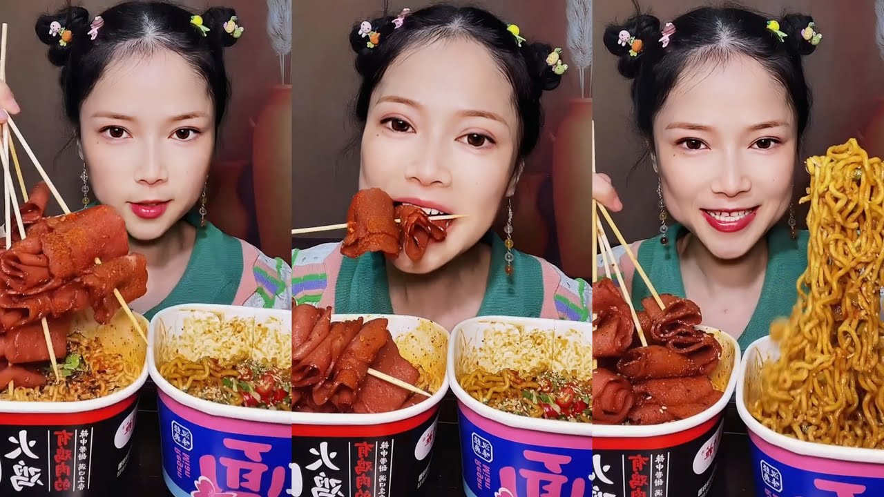 ASMR | EATING SPICY FOOD MUKBANG | EATING SPICY CHINESE NOODLES ...