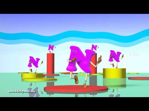 Letter N Song - 3D Animation Learning English Alphabet ABC Songs For children