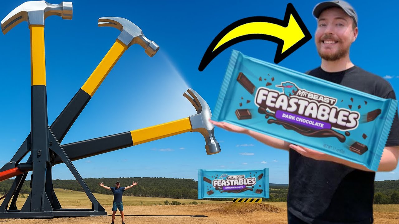 I DESTROYED MrBeast’s Feastables with a GIANT HAMMER - YouTube