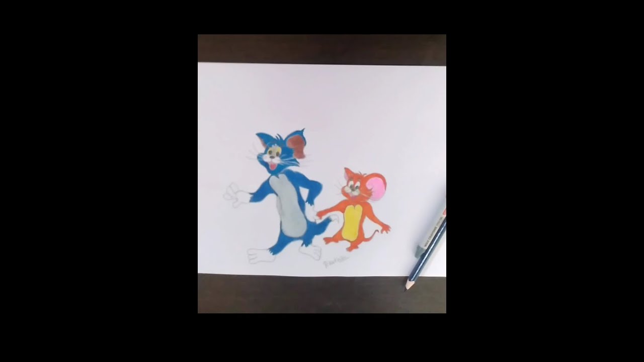 Tom & Jerry Pencil Sketch with colorful - YouTube