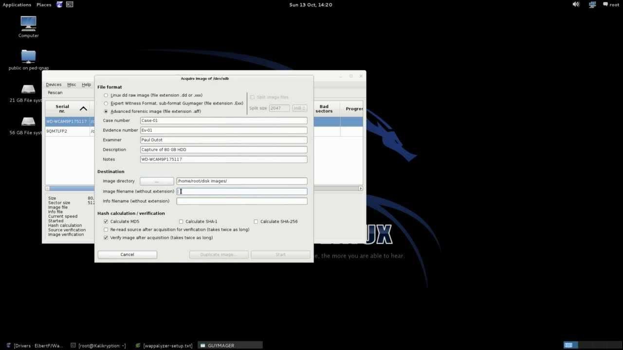 Capturing A Forensic Image with Guymager - YouTube