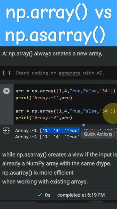 Python Numpy Array vs Asarray #coding #numpy #leetcode #problemsolving ... Python Numpy Array vs Asarray #coding #numpy #leetcode #problemsolving ...