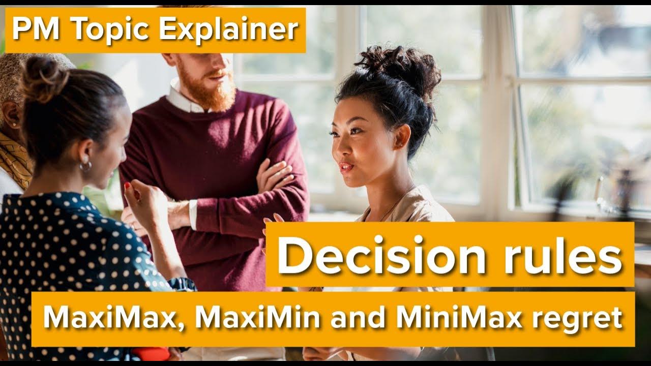 PM Topic Explainer: Decision rules - MaxiMax, MaxiMin & MiniMax Regret - YouTube