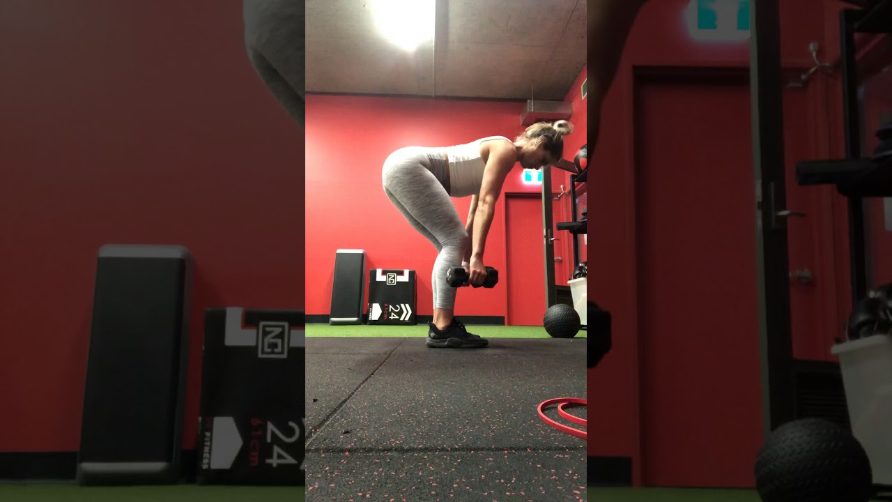 Bent over row into tricep extension - YouTube