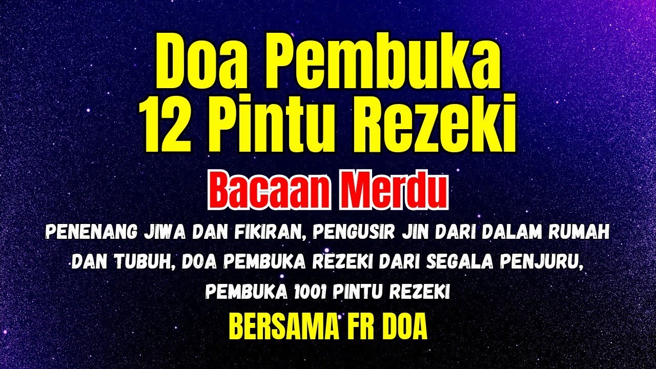 Doa Pembuka 12 Pintu Rezeki - FR DOA - YouTube