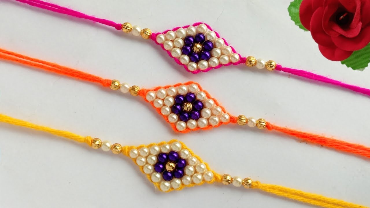 Easy handmade rakhi || How to make easy rakhi || Rakhi making at home ...