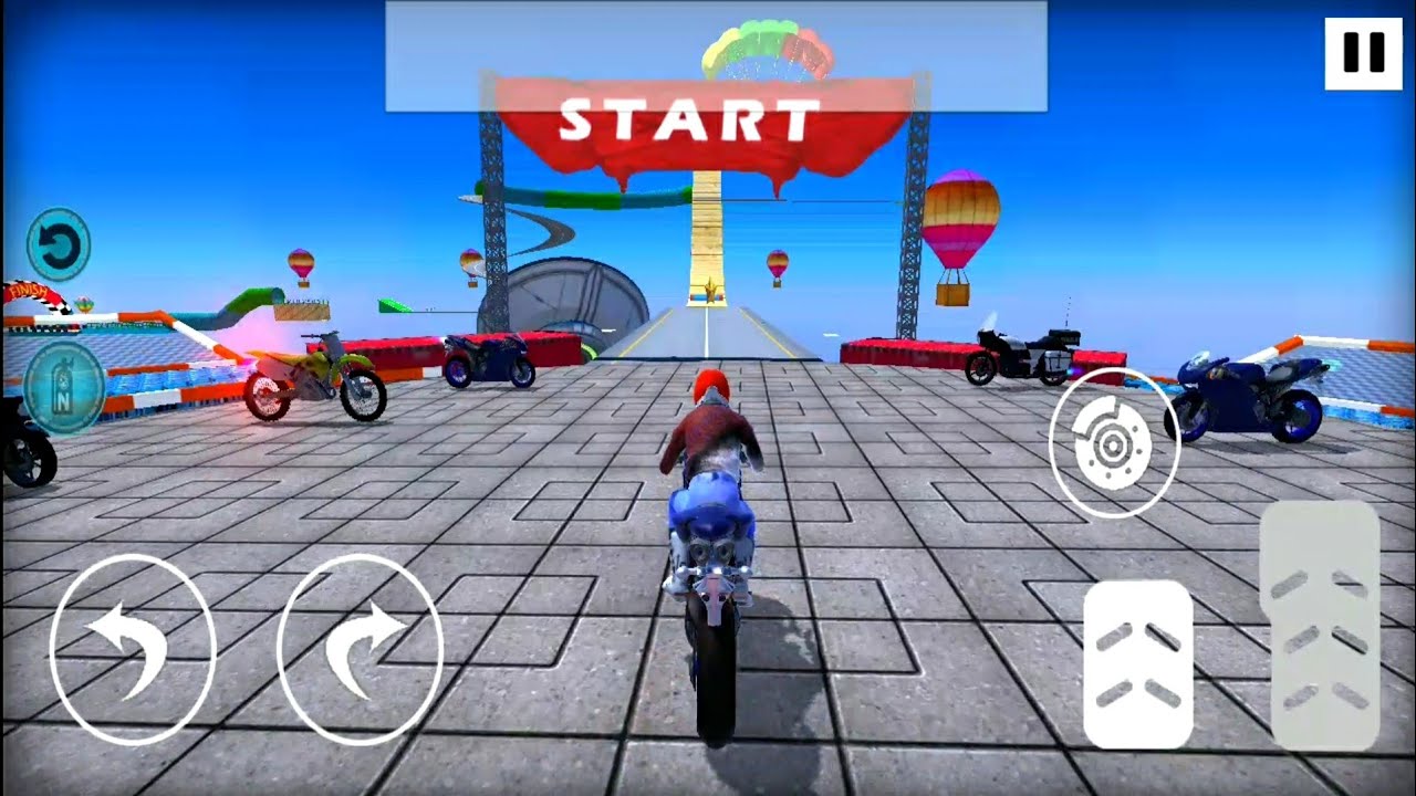 Extreme bike raching game / Bike raching stunt game / Mega ramp bike ...