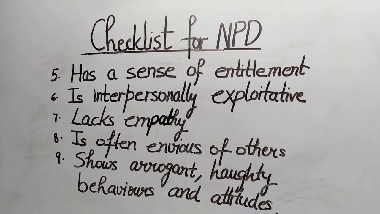 Checklist to identify a Narcissist ( Part 2 ) / Narcissist Personality ...