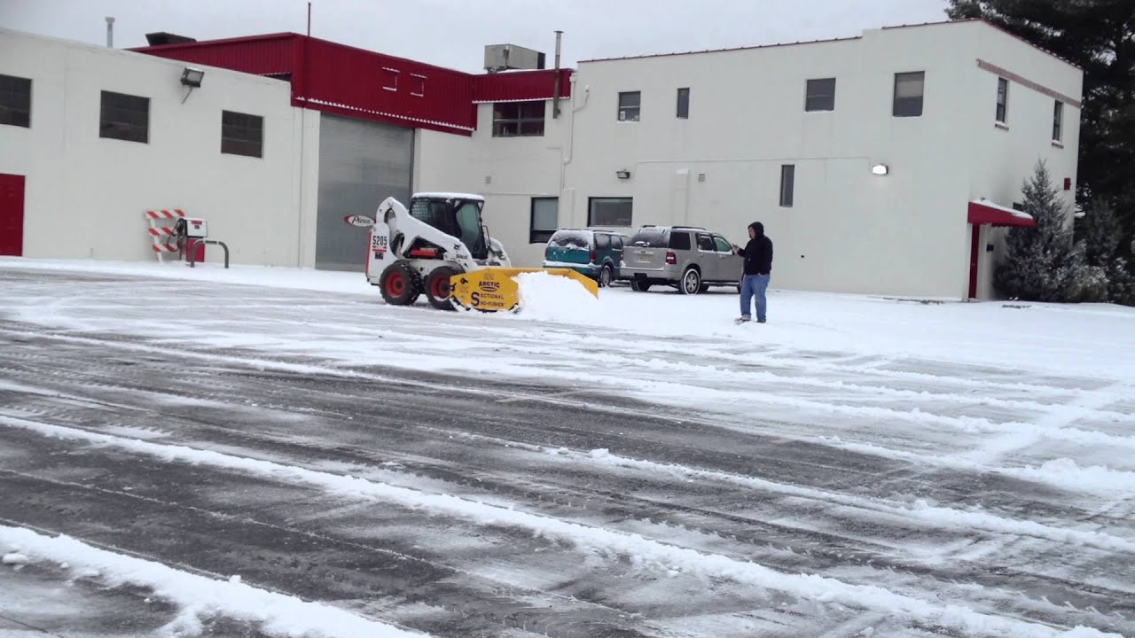 Our Arctic Sectional Snow Pusher in action ! - YouTube