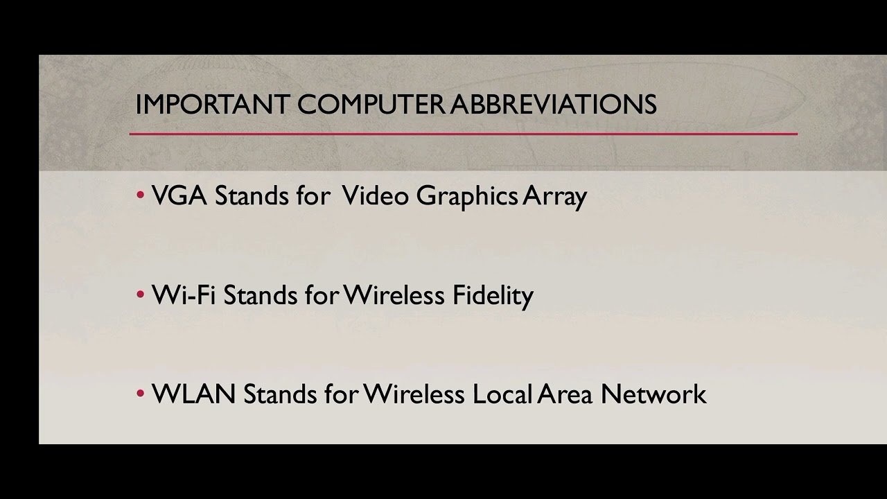 #VGA #Wi-Fi #WLAN computer Abbreviations #imnotebook - YouTube