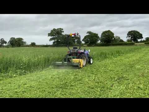 Hands Free Farm - flailing Middle Moor cover crop before it seeds - YouTube