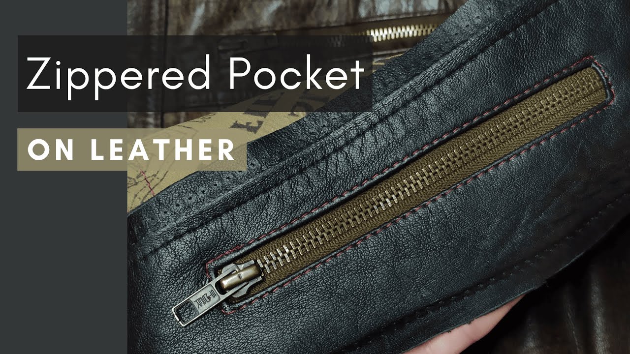 Simple Zippered Pocket On Leather Clothing | Step By Step Tutorial ...