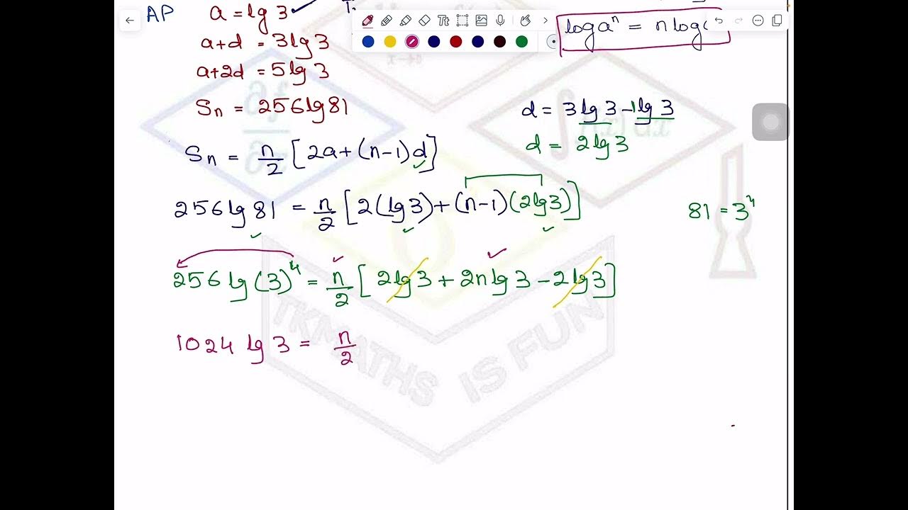 TKMaths OLevel Add Math 0606 and 4037 AP and GP with LOG May June 22 var 11 - YouTube