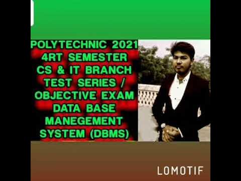 Polytechnic 2021 #4th semester#CS&IT branch (DBMS)test series objective ...