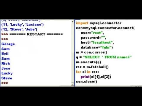Python Open: MySQL Dbase, Print All Records - YouTube