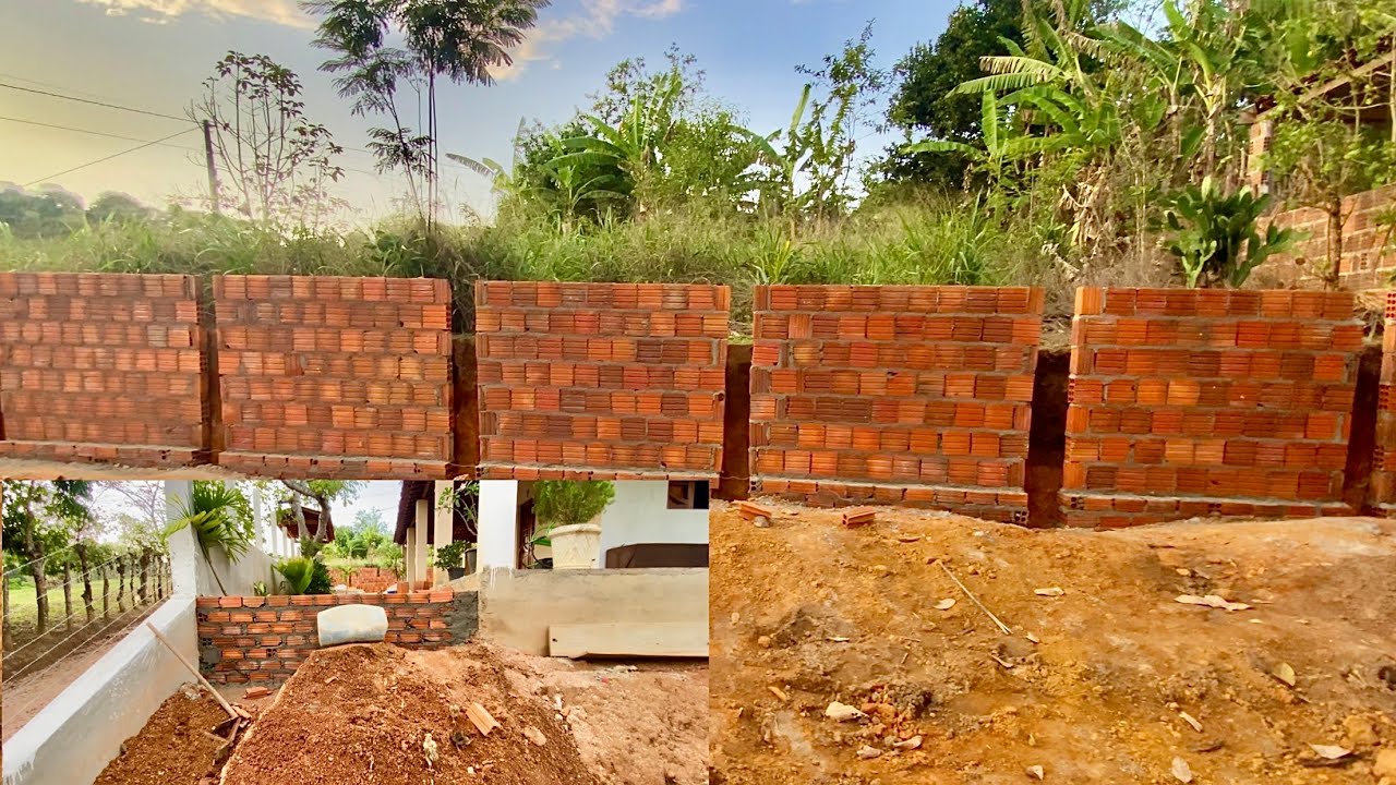 FINALIZAMOS AS PAREDES DO MURO + INICIAMOS A ESCADA!!! - YouTube