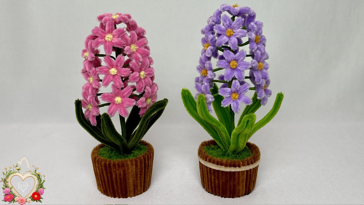 How to make a Hyacinth Flower with Pipe cleaner ( chenille wire ) #hms2 ...