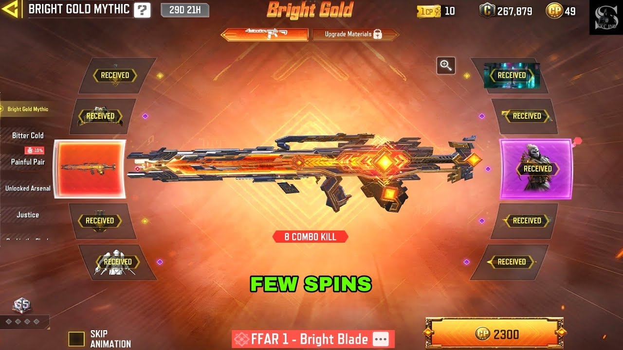 Trying Few Spins on Mythic FFAR 1 - Bright Blade CODM | Bright Gold ...