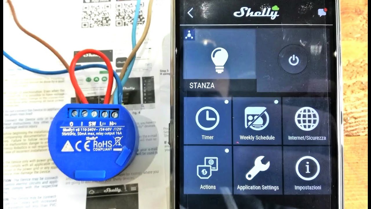 shelly1 tipi di collegamento - collegamento diretto /base - YouTube