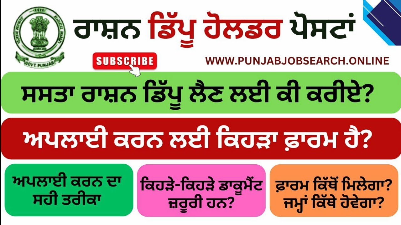 Rashan Depot Bharti 2024 ਲਈ ਜ਼ਰੂਰੀ ਦਸਤਾਵੇਜ਼ | ਫ਼ਾਰਮ ਅਪਲਾਈ ਕਰਨ ਦਾ ਪੂਰਾ ...