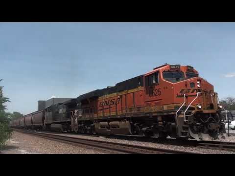 BNSF #6625 Leads WB Grain Train with NS Power and SP&S Heritage Hopper. Olathe, KS 5/13/23 - YouTube