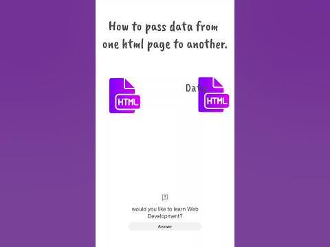 how to pass value from one page to another in html #shortsvideo - YouTube