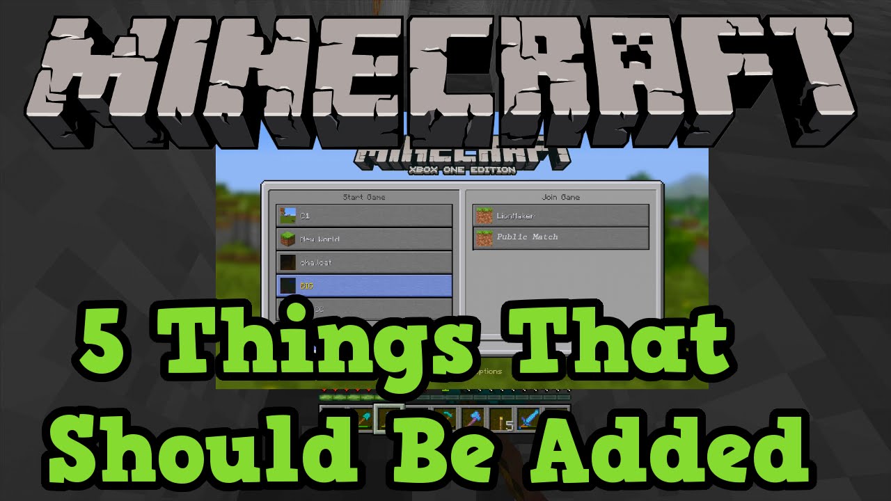 Minecraft Xbox + PS4: @4JStudios 5 Things that Should Be Added - YouTube