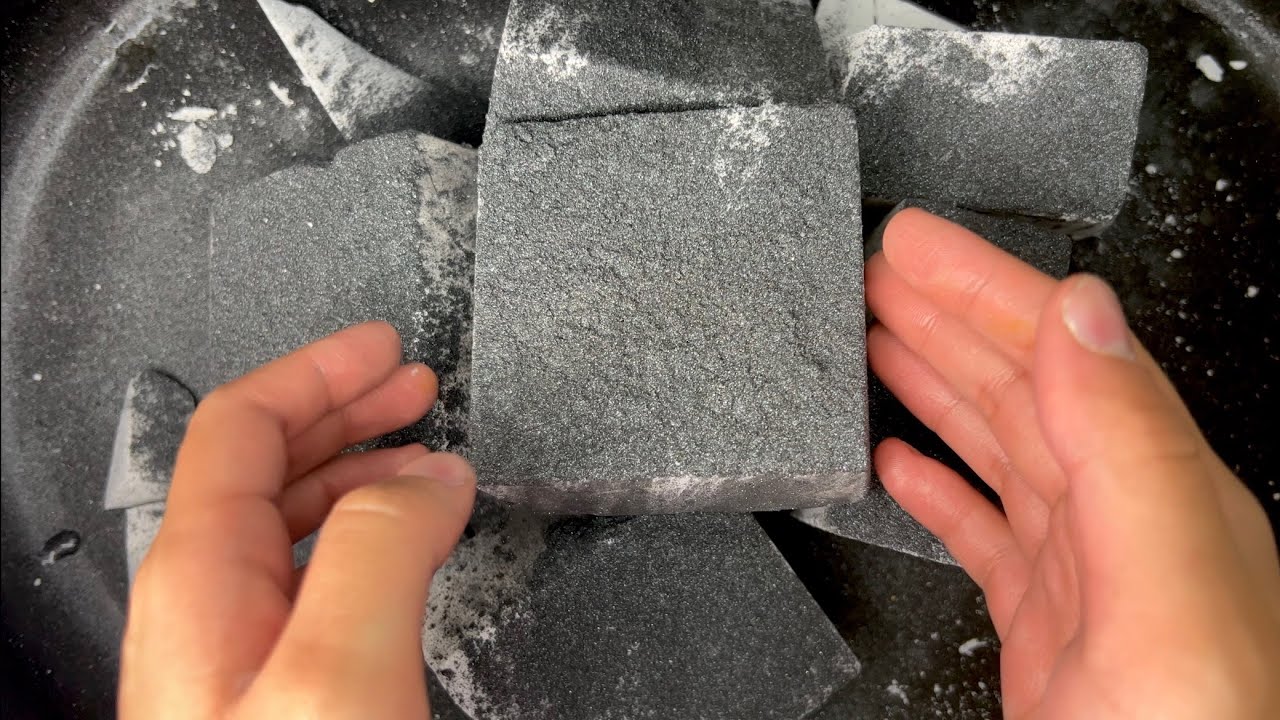 8 Block Black Powder Gholibn Gym Chalk Crumble | Satisfying ASMR ...