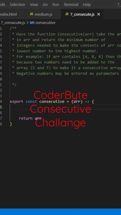 CoderByte Consecutive Algoritma Sorusu #algoritma - YouTube