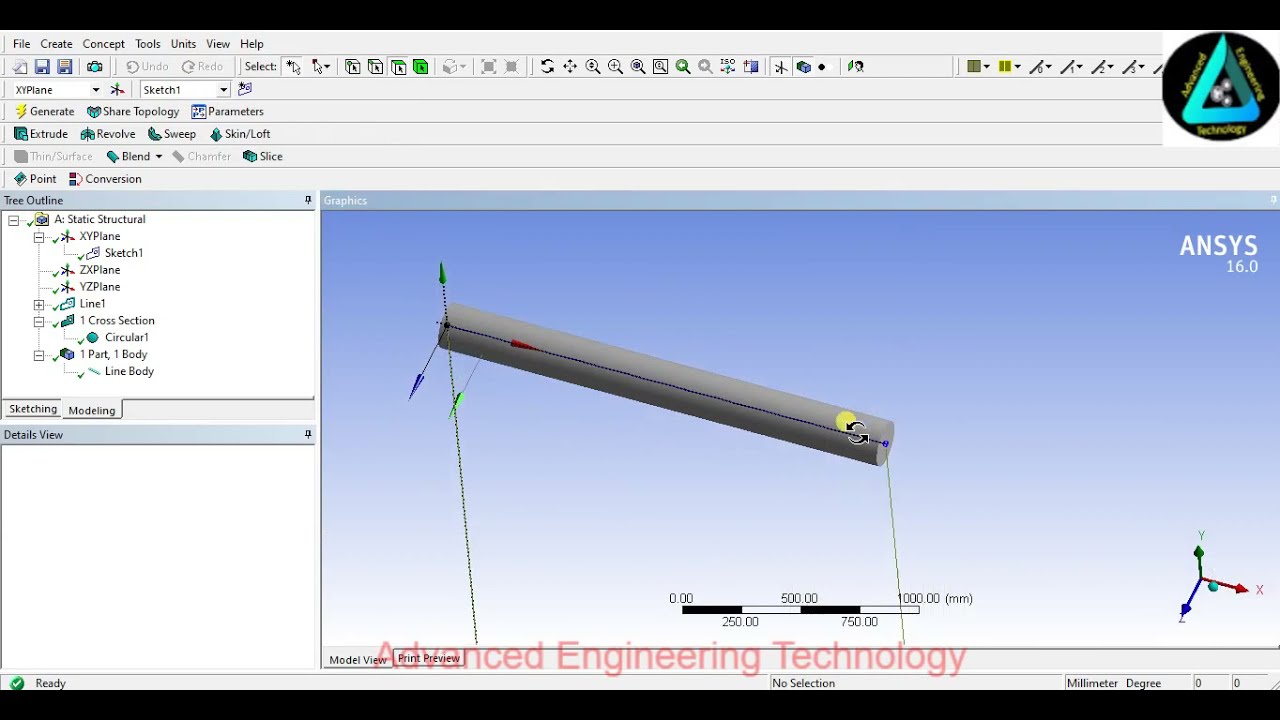 How To Create Line Body In Ansys Workbench Line Body Model Fea How To Create Line Body In Ansys Workbench Line Body Model Fea