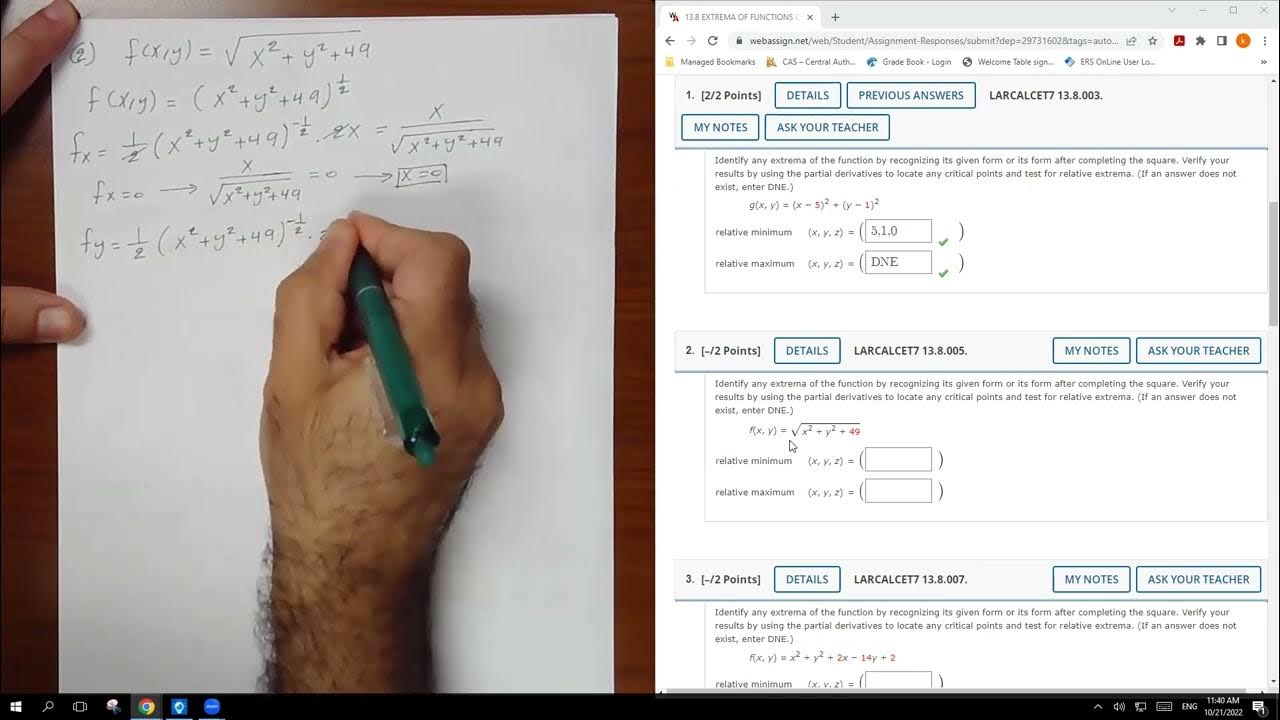13.8 Extrema of Functions of Two Variables (WebAssign) - YouTube