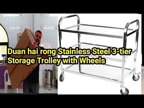 Duan hai rong Stainless Steel 3-tier Storage Trolley with Wheels3 tier ...