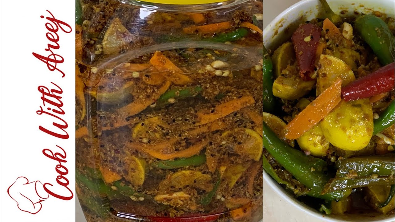 Mix Pickle | Mix Achar | Carrot, lime and chili pickle by cook with ...