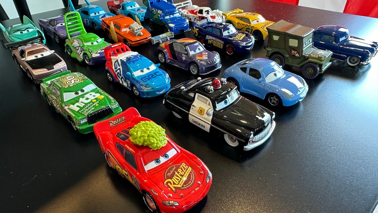 Disney Pixar Cars fall into water: Lightning McQueen, Chick Hicks ...